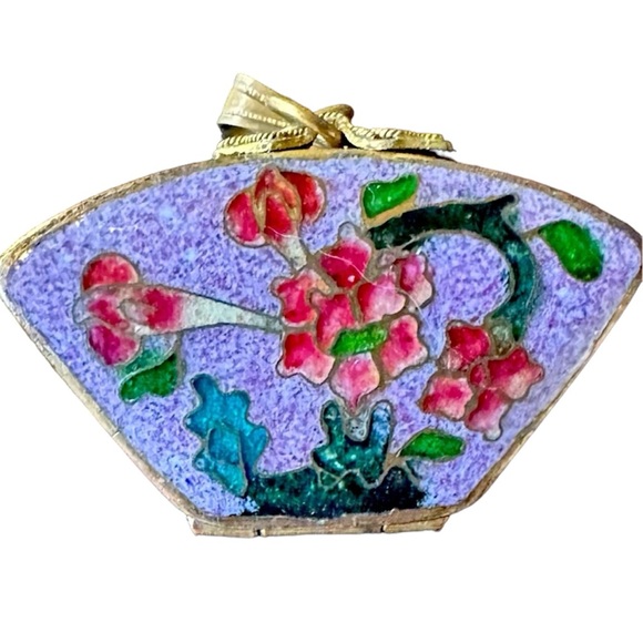 Jewelry | Vintage 193s Lavender Cloisonn Locket Pendant | Poshmark